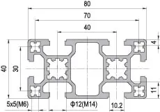 Pg40 Series Aluminium 40x80mm 4080 Aluminium Extrusion Profile Beam ...