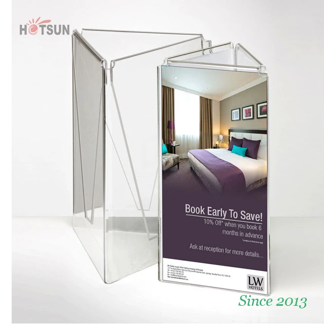 High Quality Clear 3 Faces Acrylic Table Talker For A5 Or Third A4 Menu ...
