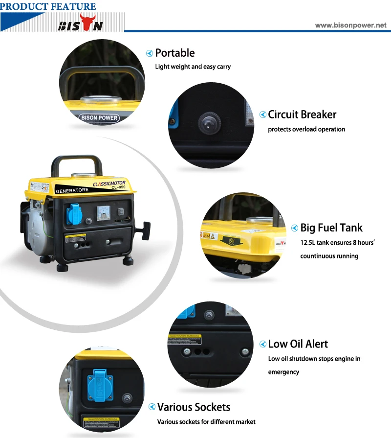 Portable 600w Gasoline Generator 950 Petrol Power Small Size Tiger ...