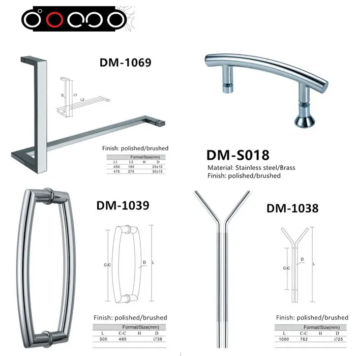 Domo Elegant Design Vertical Long Stainless Steel Pull Handle For Entry ...