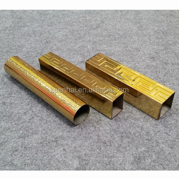 Customized Design 304 Stainless Steel Embossed Color Golden Tube - Buy ...