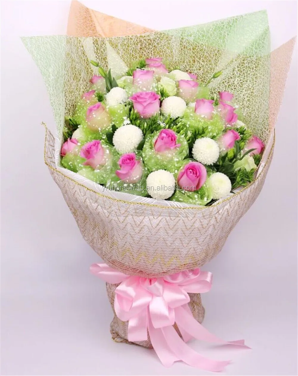 W Shape Design Flower Wrapping Mesh For Rose Flower Wrapping Mesh And ...