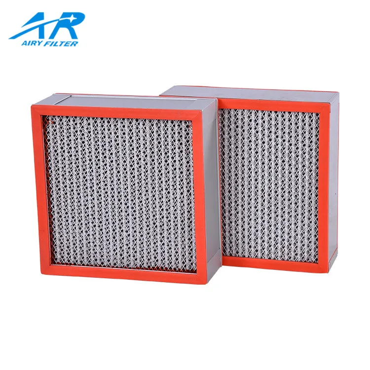 Stainless Steel Frame Heat Resistant Hepa Air Filter With Aluminium ...