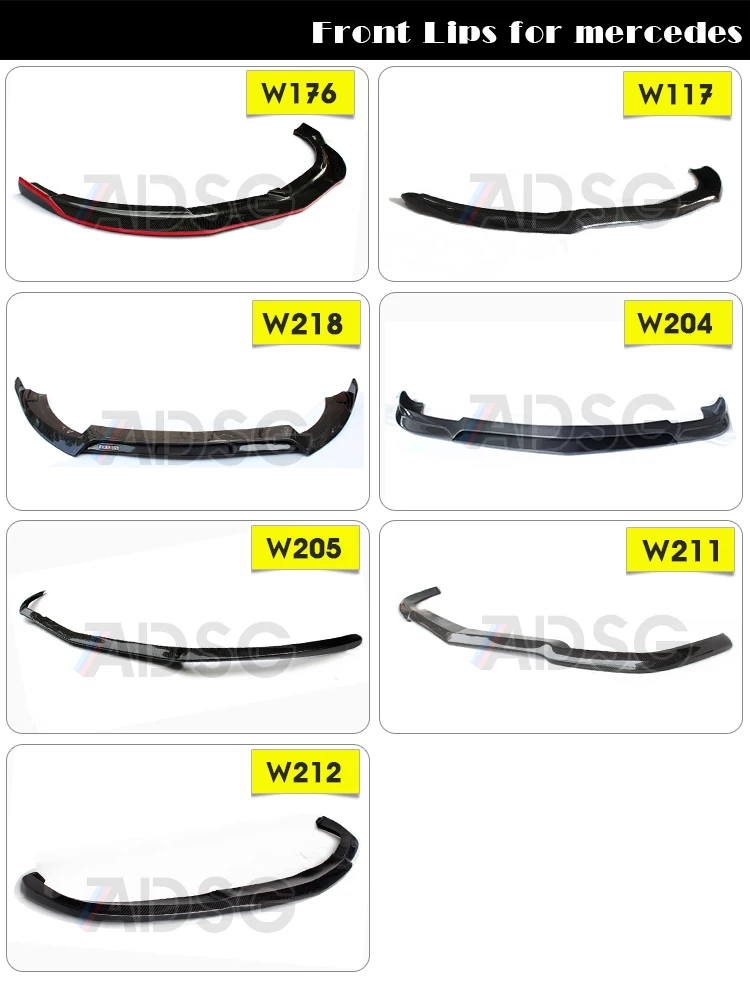 W205 Carbon Fiber Front Lip For Mercedes C Class 2015+ Sports Edition ...
