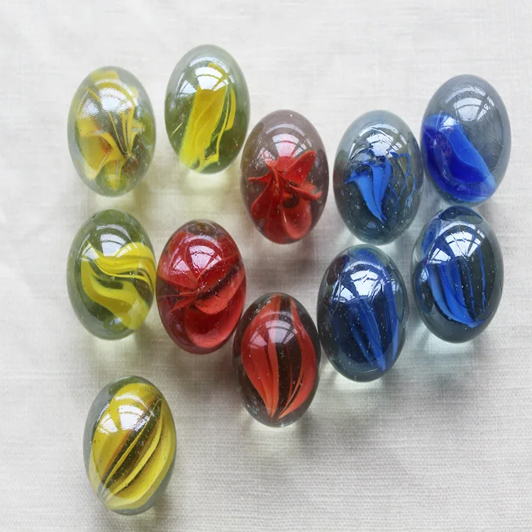 Custom Logo Marble 25mm Glass Marbles With 8 Petals Eye Balls - Buy ...