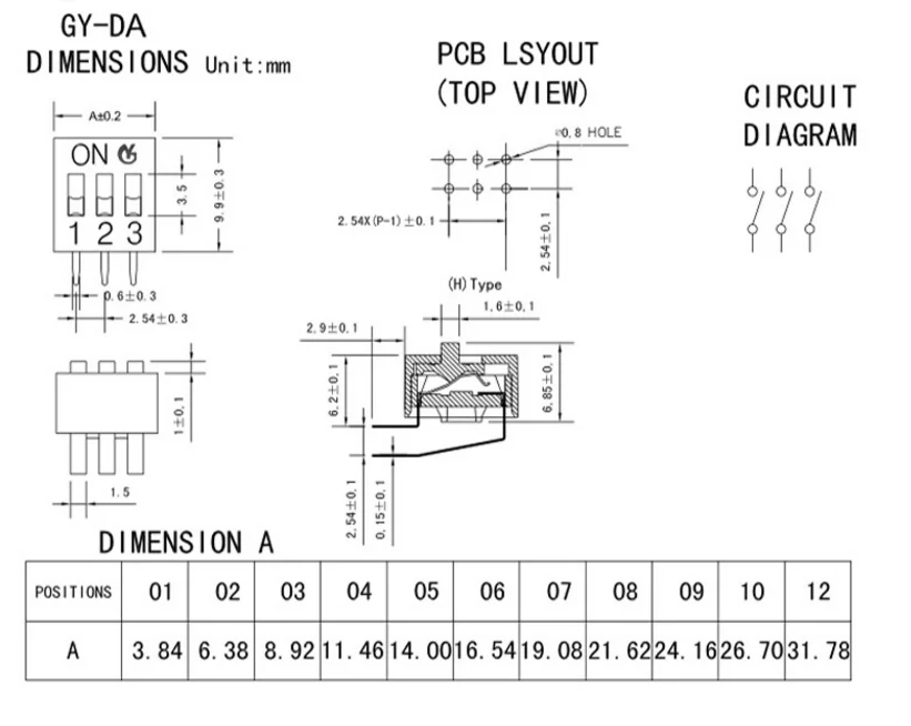 1 2 3 4 5 6 7 8 9 10 11 12 Position Ds Dip Switch - Buy Dip Switch ...