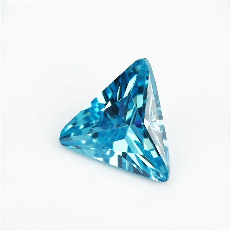 Triangle Shape Sea Blue Loose Cz Stone Cubic Zirconia - Buy Cubic ...