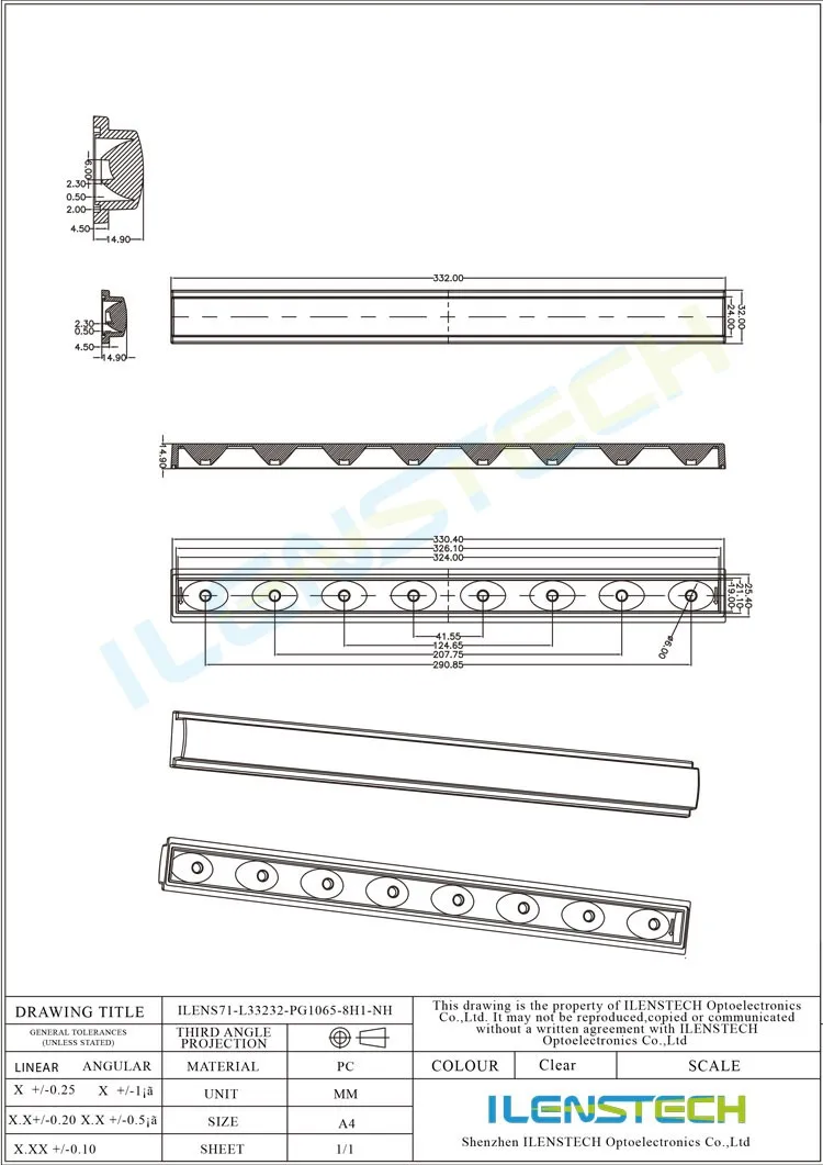 Led Collimator Lens 10*65 Degree 3030 Led Extrusion Linear Lens - Buy ...