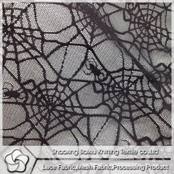 100% Black Nylon Spider Web Lace Fabric For Table Cloth - Buy Spider ...