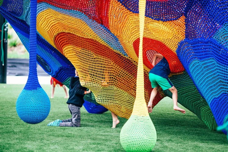 Kids Indoor Playground Colourful Hand-woven Climbing Nets For Kids ...