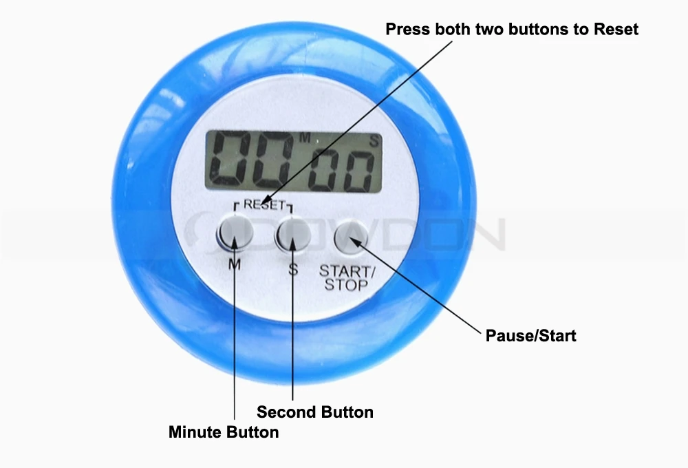 Digital Magnetic Lcd Stopwatch Kitchen Timer Racing Alarm Clock Stop ...