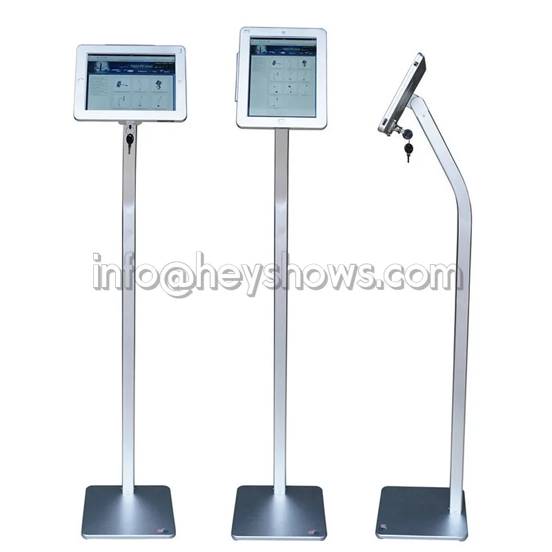 Metal Ipad Security Floor Stand Tablet Display Lock Holder Anti Theft ...