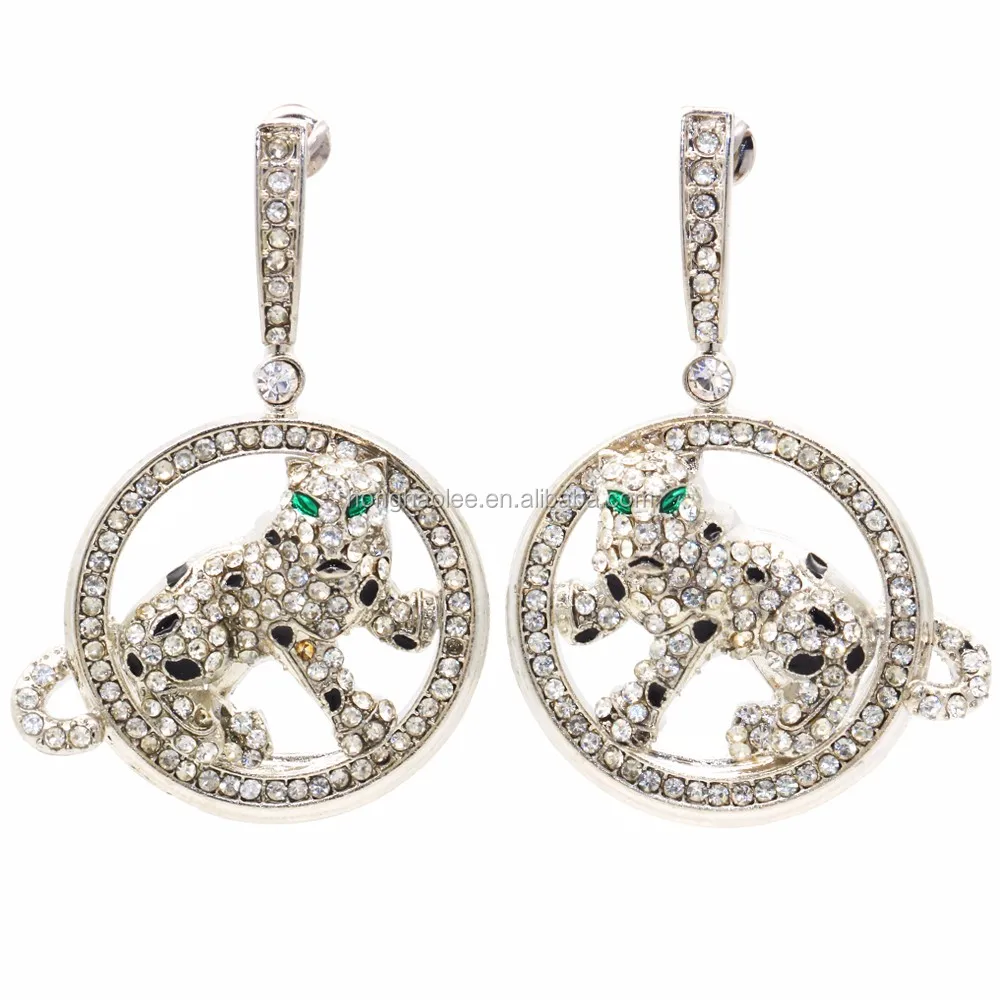 New Design Jewelry Animal Earrings Fashion Jewelry Silver Leopard Head ...