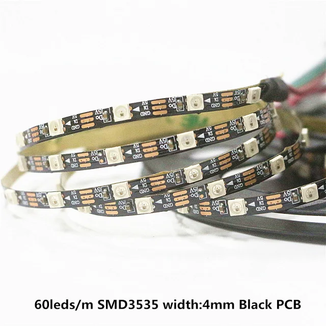 WS2812B LED 스트립 블랙/화이트 PCB 스마트 주소 지정 픽셀 2812 IC 30/60/144 LEDs 바 5050 ...