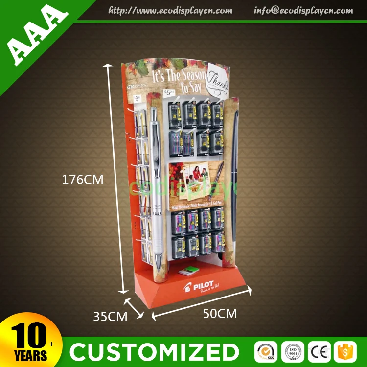 Point Of Sale Corrugated Display Stand For Pen,Stationery Display Rack ...