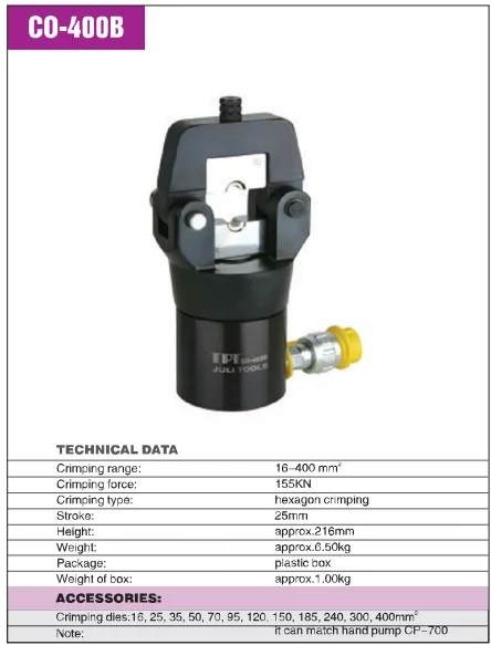 CO-400B Hydraulic Crimping Tool Split Hydraulic Clamp Hydraulic ...