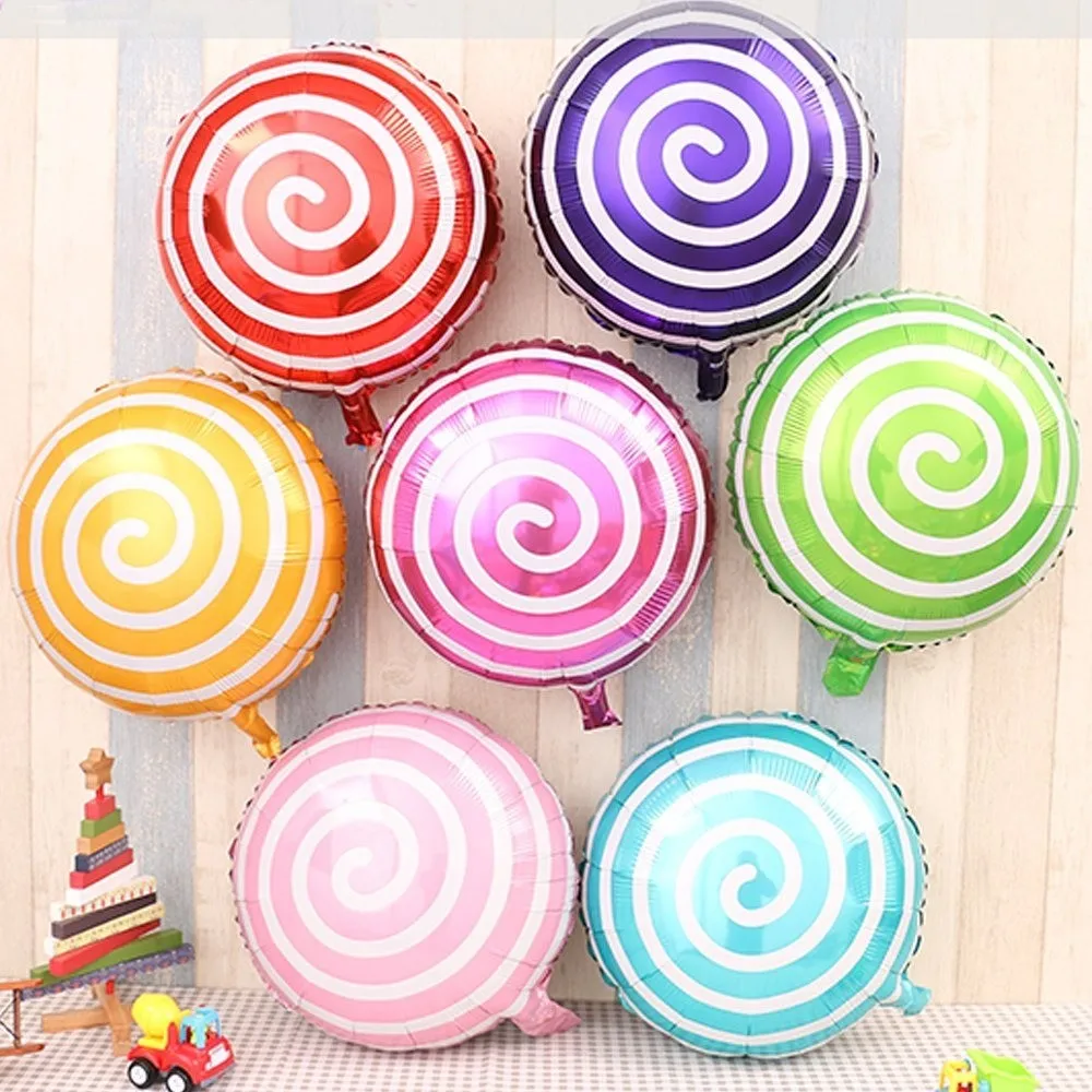 Tf 18" Sweet Candy Balloons,Round Lollipop Balloon Birthday Wedding ...
