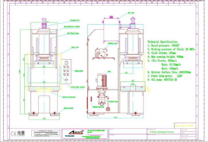 Hemispherical Head C Frame Hydraulic Drawing Press Used For Plate ...