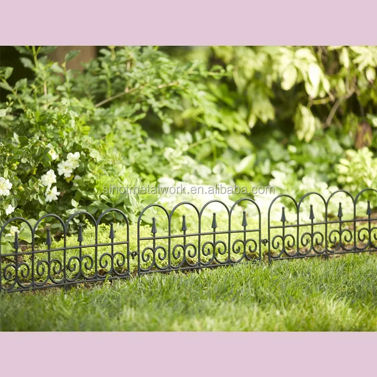 Decorative Metal Lawn Edging Fence Ideas Vintage Wrought Iron Flower ...