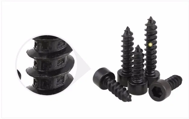 M2 M2.6 M3 M3.5 M4 M5 M6 Steel Wiht Black Hex Socket Cap Head Self ...