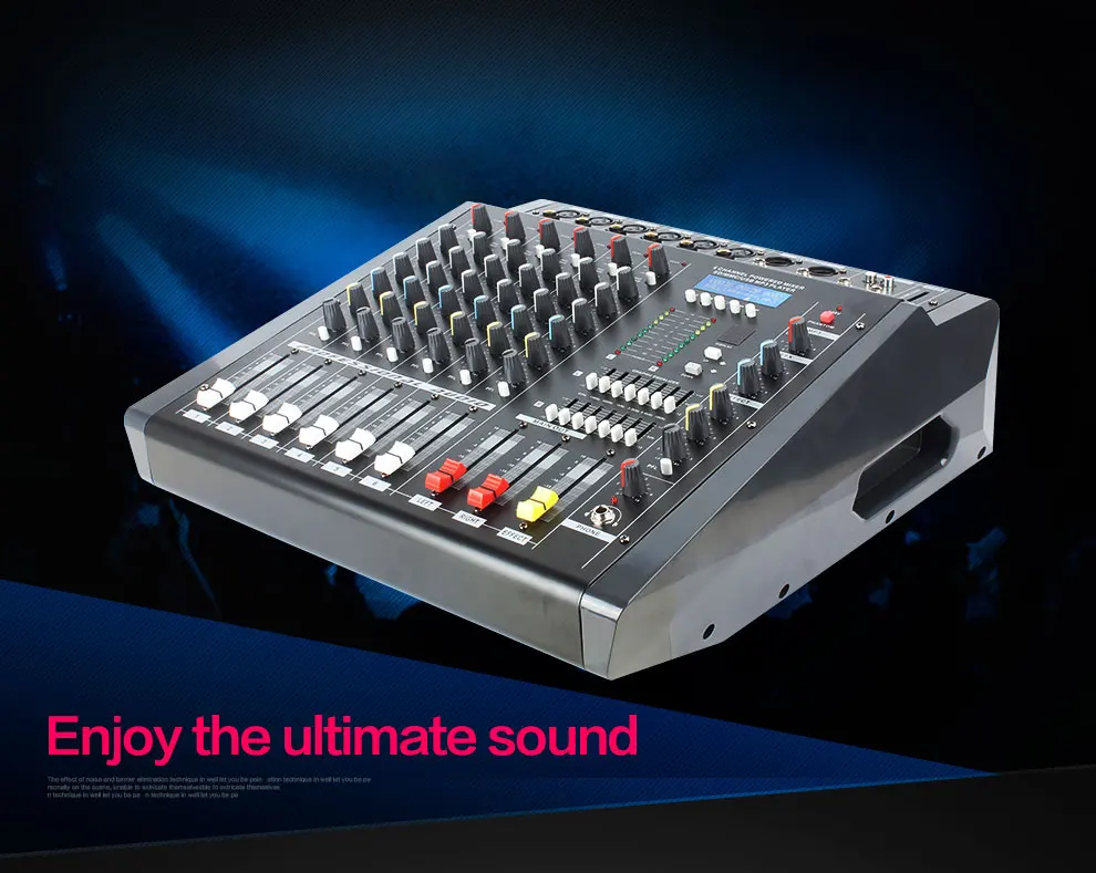 6 Channels Mixer Power Audio Amplifier +48v - Buy Power Mixer,Power ...