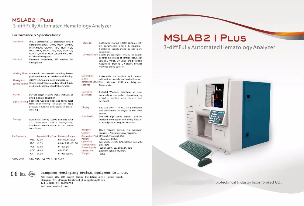 Portable Hematology Analyzer/ Diagnostic Laboratory Equipment Blood ...