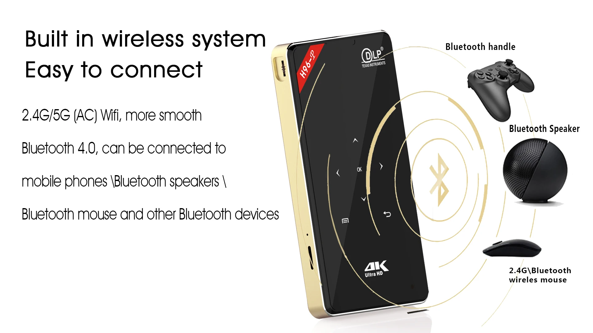 Reeshine Mini Pocket Pico Projector - Smart & Portable