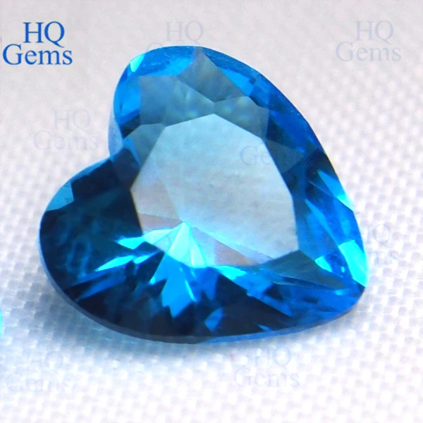 Diamond Cut Heart Shaped Blue Glass Gems - Buy Diamond Cut Glass Gems ...
