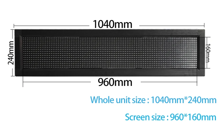 Full Color 960*160mm Led Display Scrolling Panel Sign Led Video Digital ...