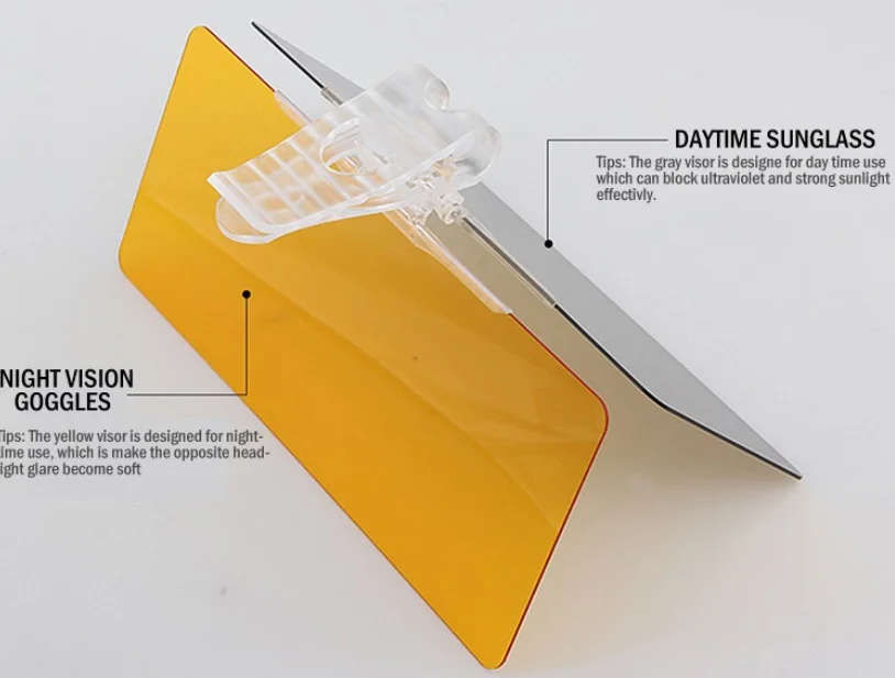 Anti-glare Blocker Uv Fold Flip Down Hd Clear View Visor Car Sun Visor ...