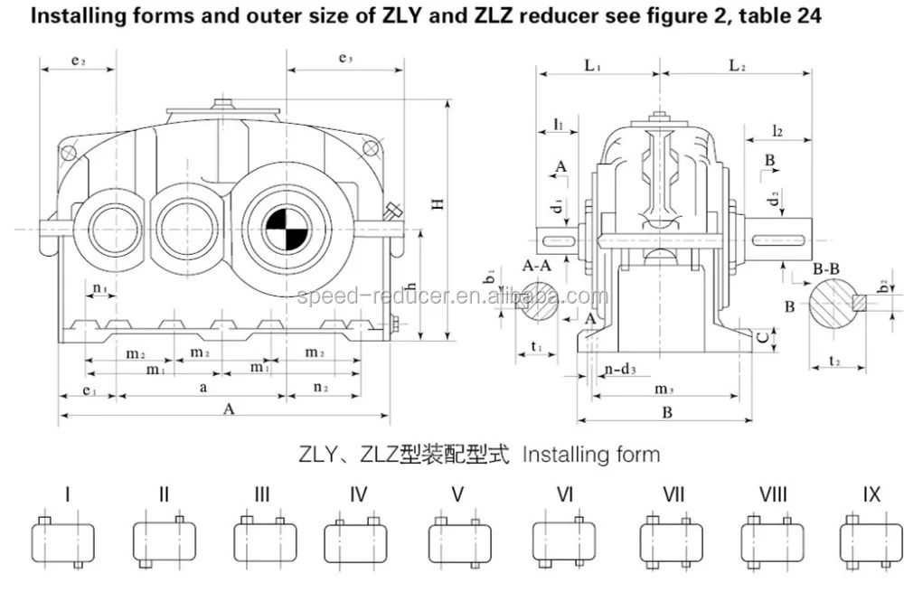 2,3 Speed Parallel Shaft Helical Gearbox Gear Reducer For Pipe Drawing ...