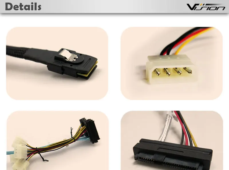 50cm Internal Mini SAS Cable - SFF8087 to SFF8482 - V SCSI