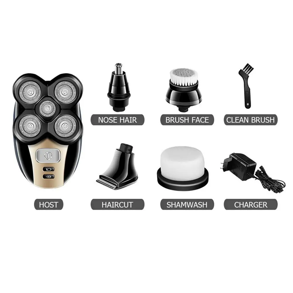 Men's 5 In 1 Electric Shaver & Grooming Kit Five-headed Beard & Hair ...