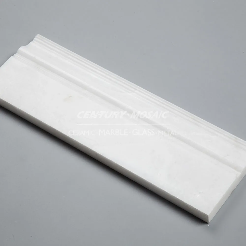 Himalaya White Natural Stone Marble Skirting Baseboard Molding - Buy ...