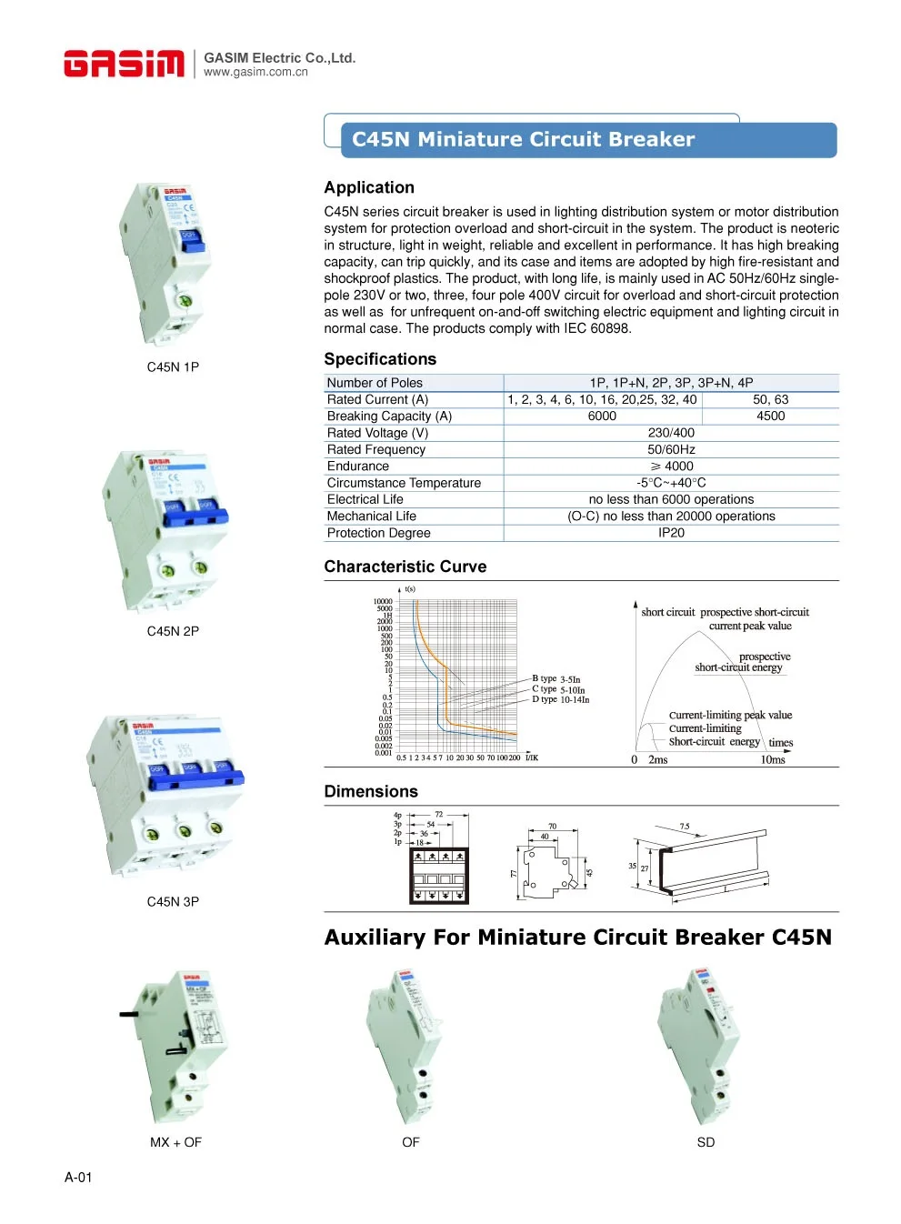 High Breaking C45n C6 C32 C60 3p Mini Circuit Breaker Switch Mcb - Buy ...
