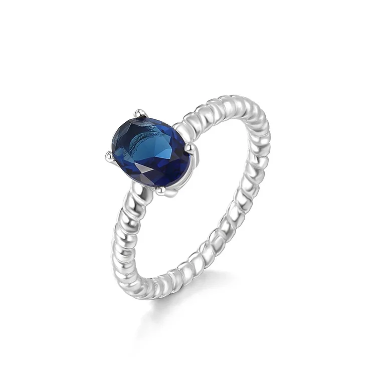 Wholesale Couple Neelam Stone Jewelry Fashion 925 Silver Ring With Blue ...
