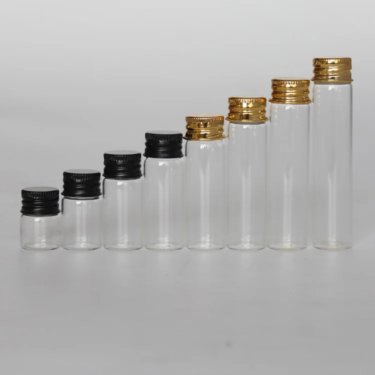 Factory Prices Empty Glass Tubes Packaging Glass Bottle With Silver Lid ...