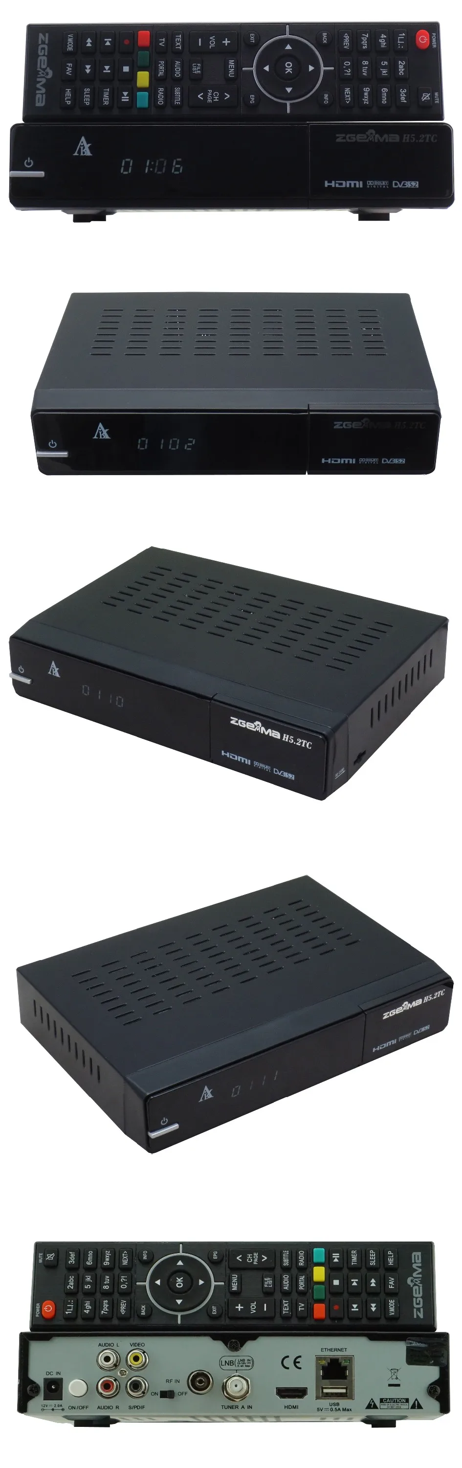 Zgemma H5.2tc 带 Dvb-s2 + 2 * Dvb-t2/c 双混合调谐器 H.265 Hevc Hd 数字卫星 Stb ...