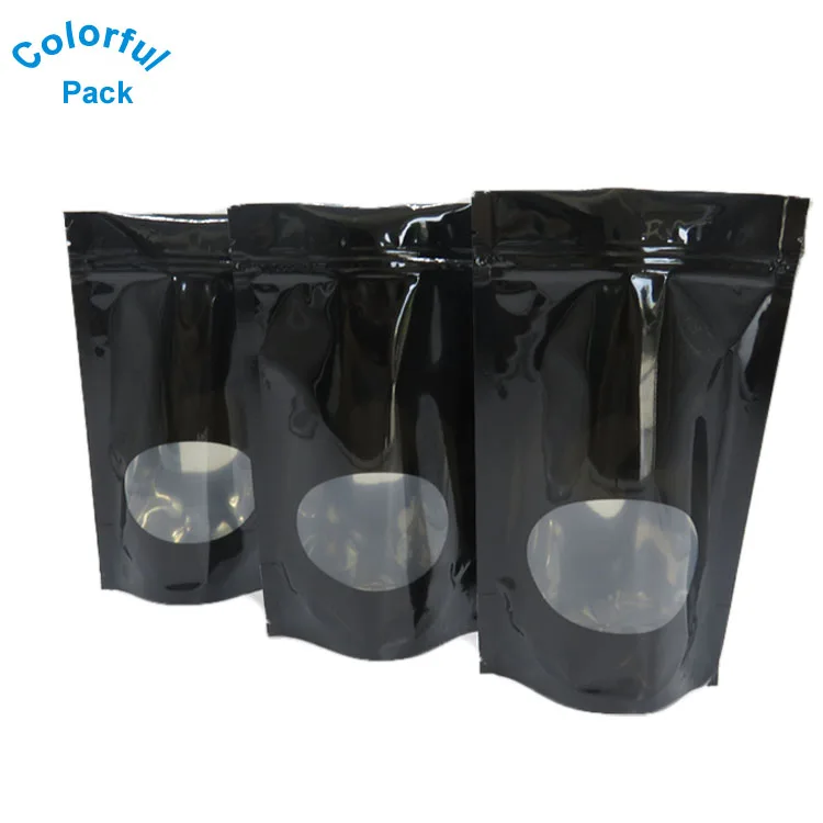 Food Grade Protein Powder Packaging Zip Lock Black Plastic Bag Aluminum ...