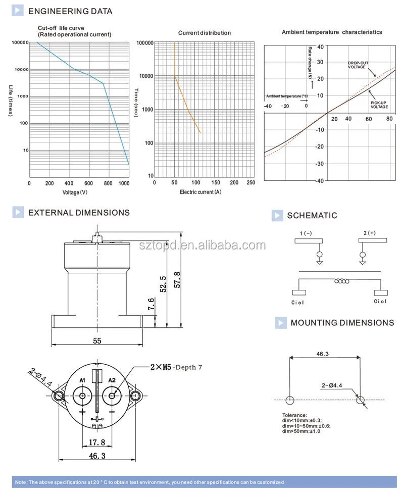 Original Ebusbar High Voltage Dc Contactor Auto Relay Ev 50a 12v 24v ...