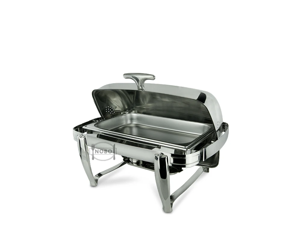 Full Size Luxury Chafer Stainless Steel Roll Top Chafing Dish With ...