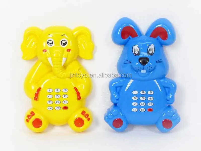 Plastic Musical Cartoon Phone Toys Elephant Shape Baby Mobile Phone Toy ...
