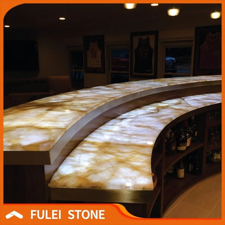 Laminate Translucent Commercial Backlit Onyx Stone Bar Countertop - Buy ...