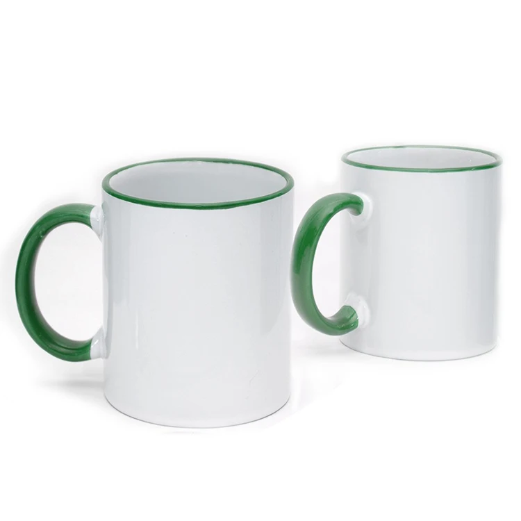 Mida Cheap Rim Color Cup Heat Transfer Ceramic Mug Sublimation Color ...