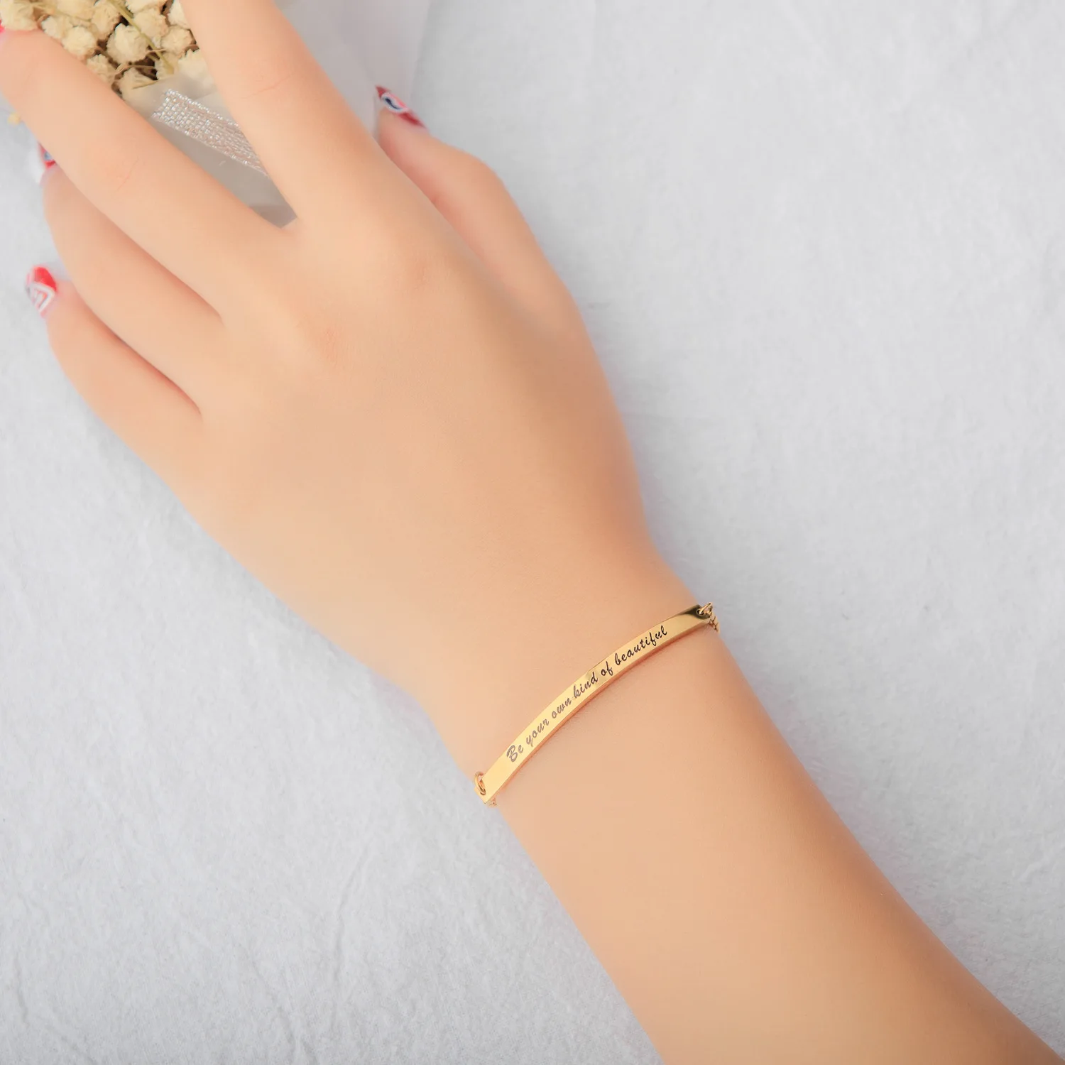 Simple Personalized Custom Logo Adjustable Chain Bracelet - Buy ...