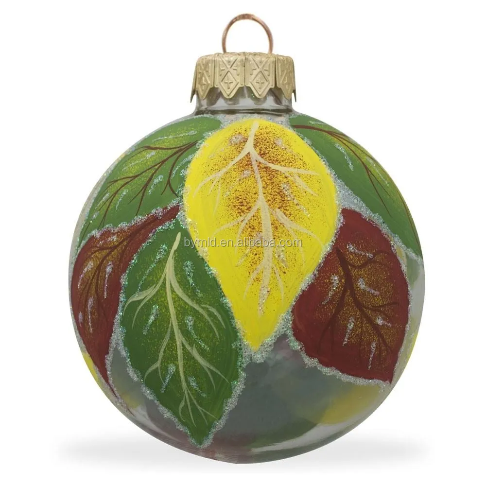 Custom clear Christmas Glass Ornament Decoration Ball With Decals Hand ...
