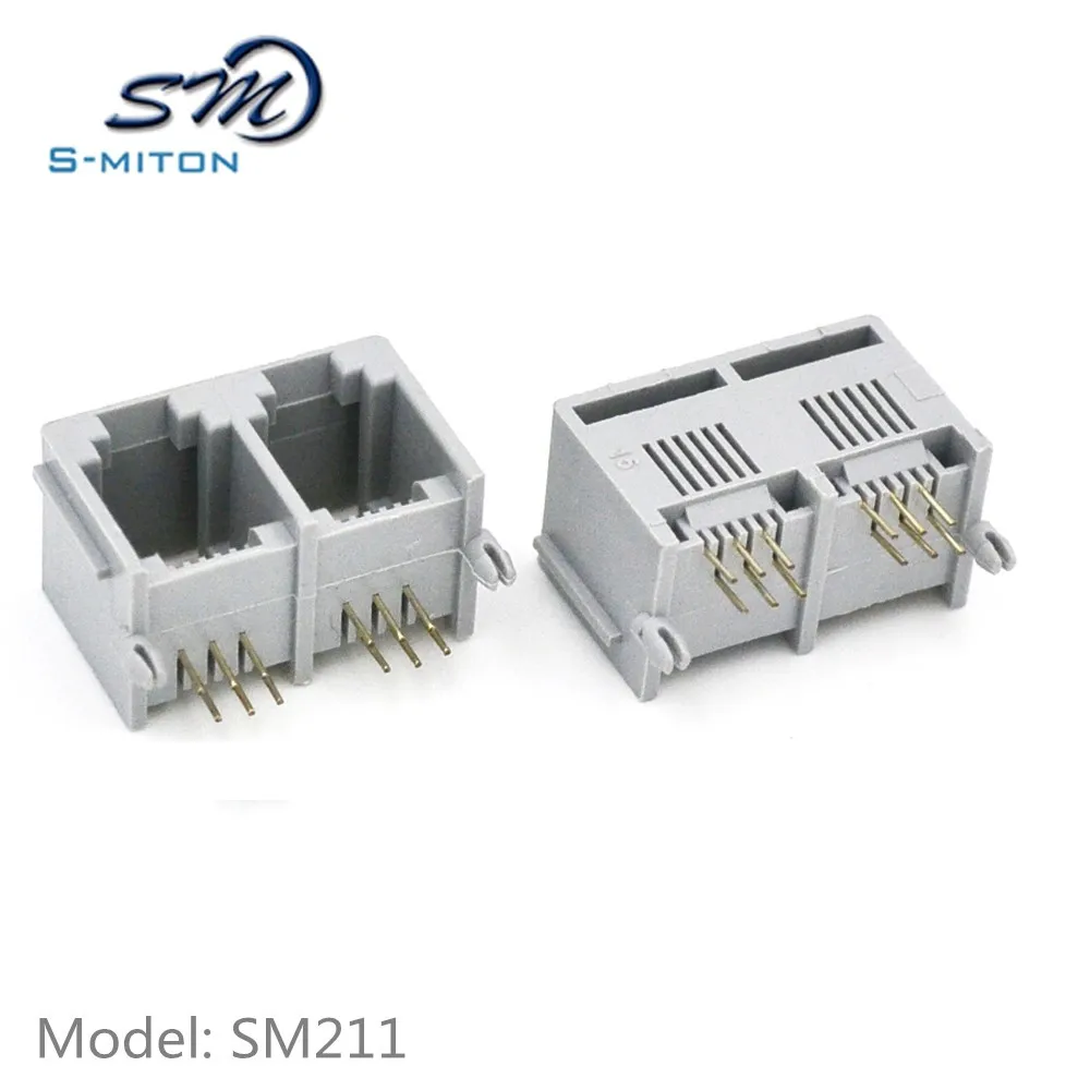 Double Port Rj12 6p6c Telephone Modular Jack 1*2 - Buy Double Port Rj12 ...