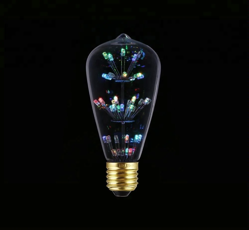 Led Filament Bulb 3w E26 E27 Base Starry Fireworks Vintage Edison Led ...