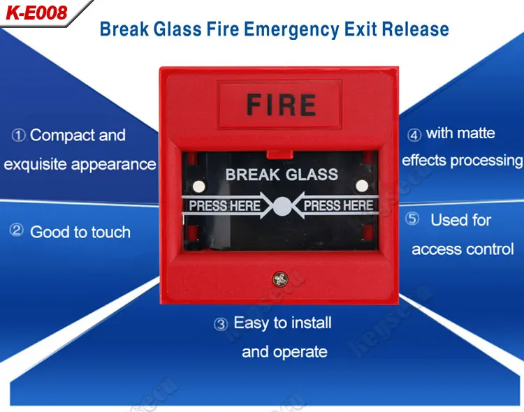 Fire Alarm Break Glass Emergency Push Button Switch - Buy Emergency ...