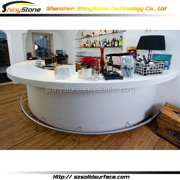 Fabulous Designer White Solid Surface Semi-circle Home Bar Counter ...